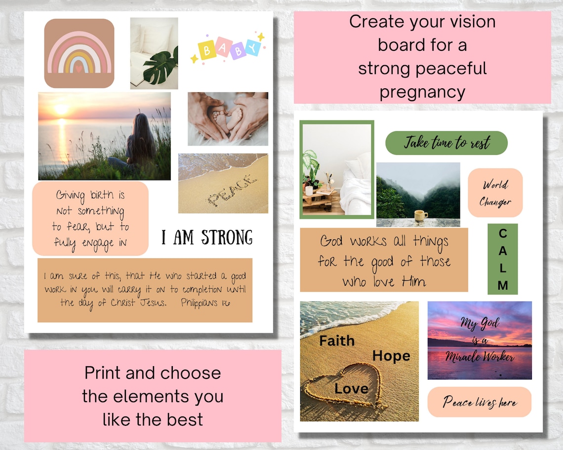 Pregnancy Vision Board Printable Images, Pictures & Words | Christian ...