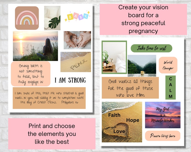 Pregnancy Vision Board Printable Images, Pictures & Words | Christian ...