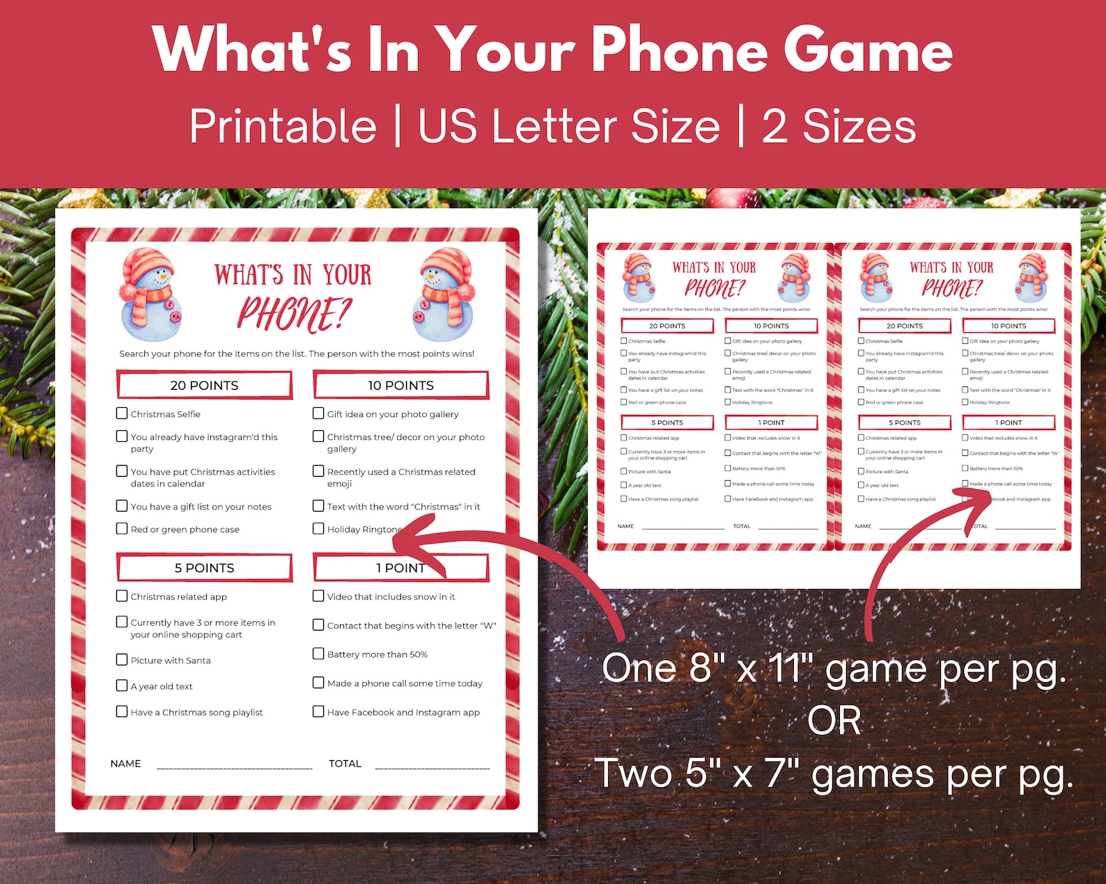What's in Your Phone Christmas Party Game Christmas Cell Phone Game ...