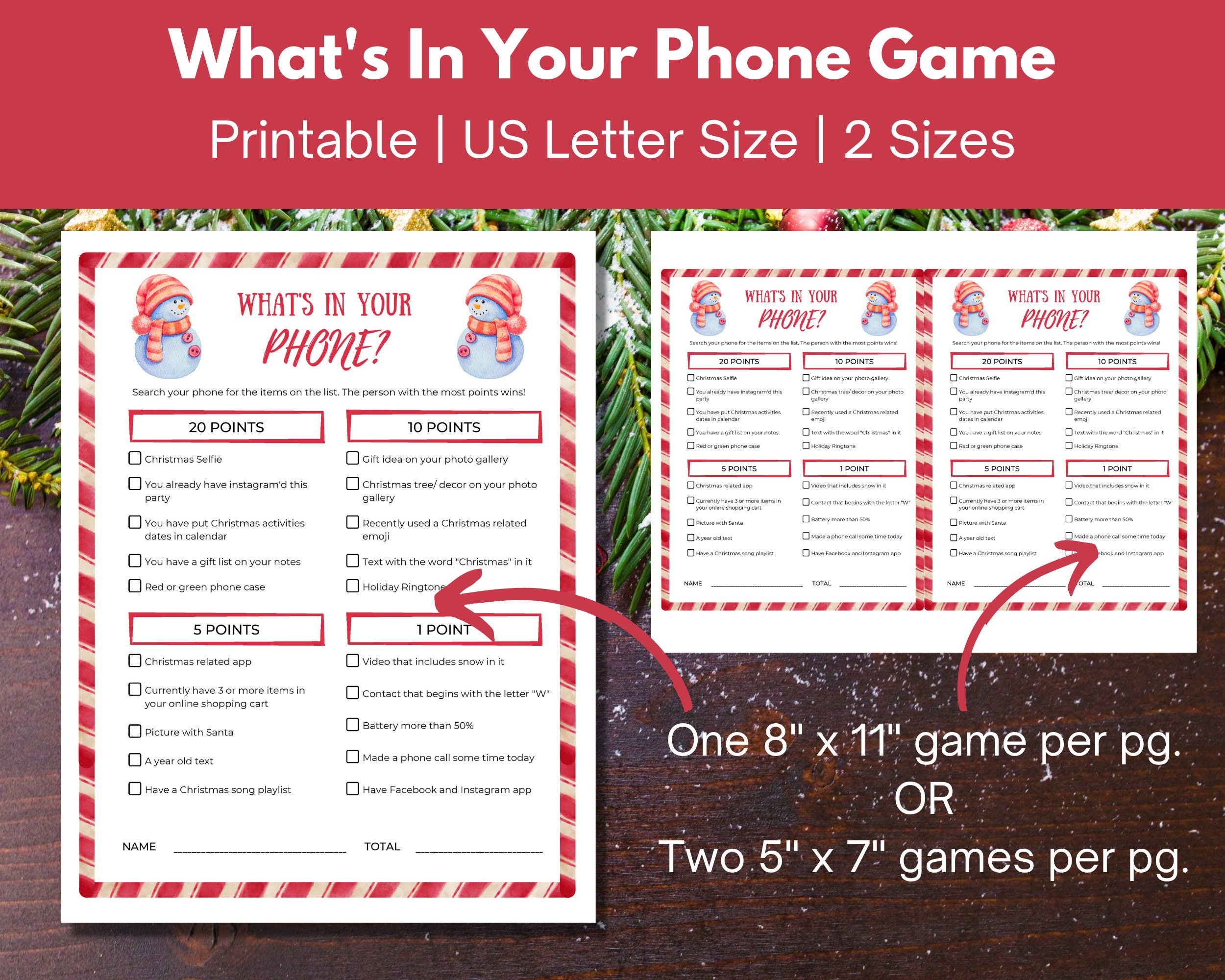 What's in Your Phone Christmas Party Game Christmas Cell Phone Game ...