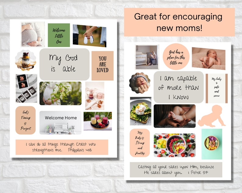 Pregnancy Vision Board Printable Images Pictures & Words - Etsy