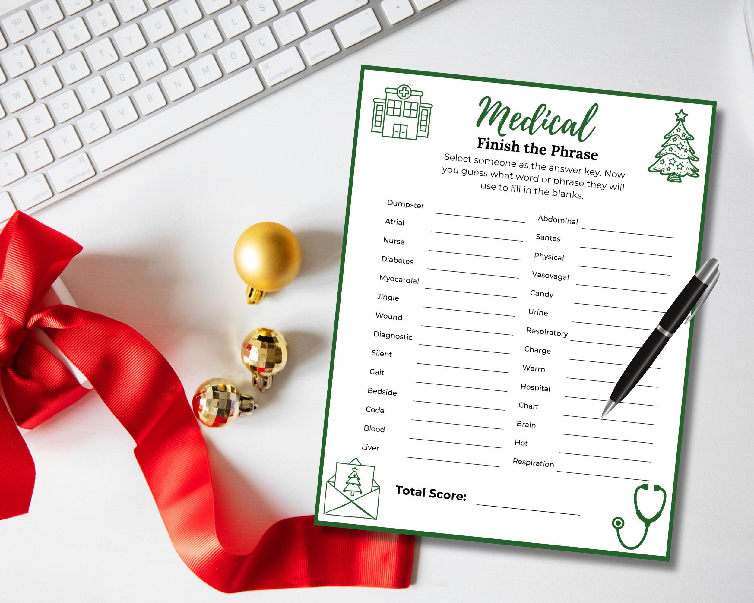 Fun Christmas Medical Game Bundle for Hospital Clinic Staff Parties for ...