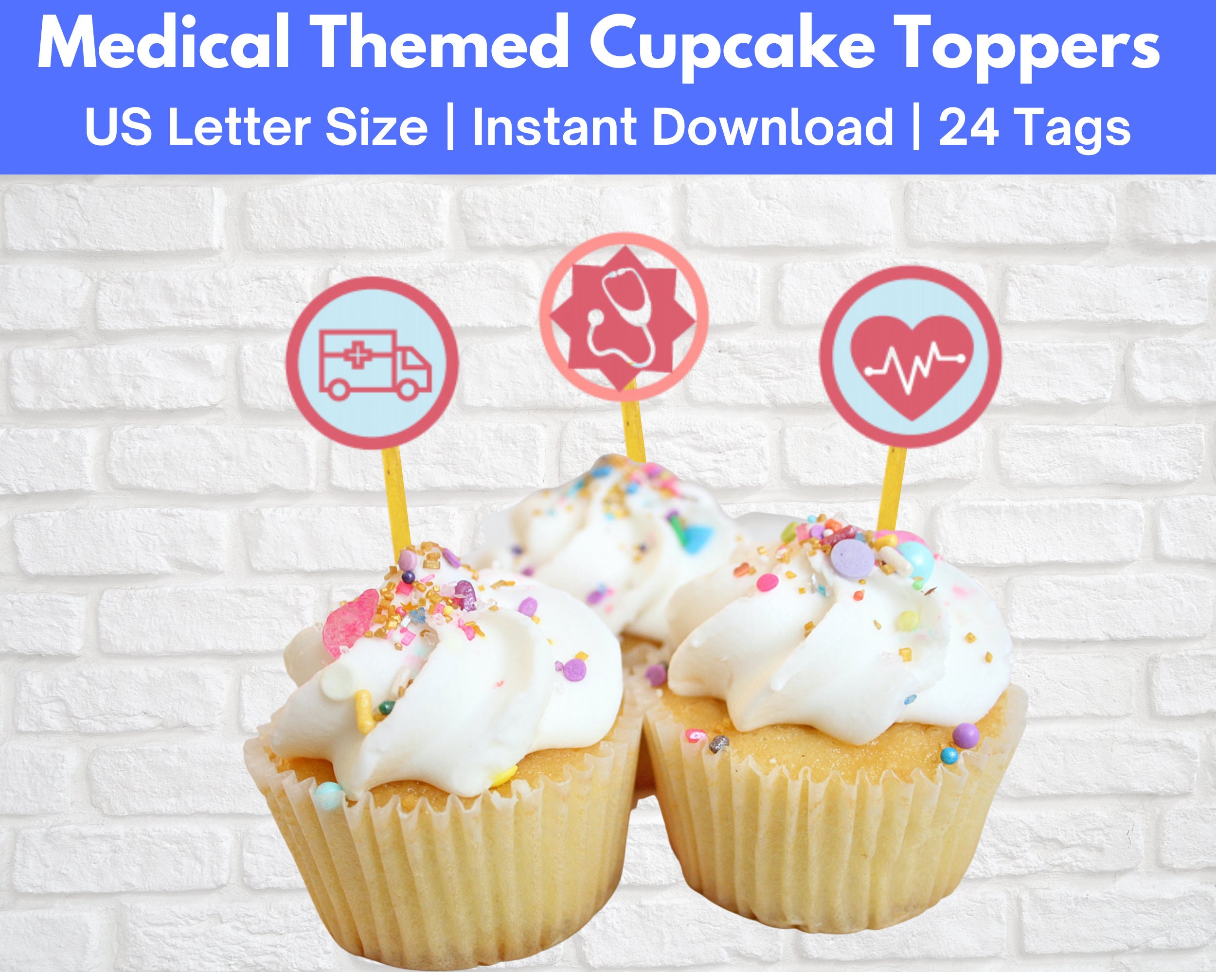Medical Theme Party Cupcake Toppers or Treat Tags for Doctors - Etsy