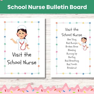 School Nurse Bulletin Board Kit, When to Visit the School Nurse Posters ...
