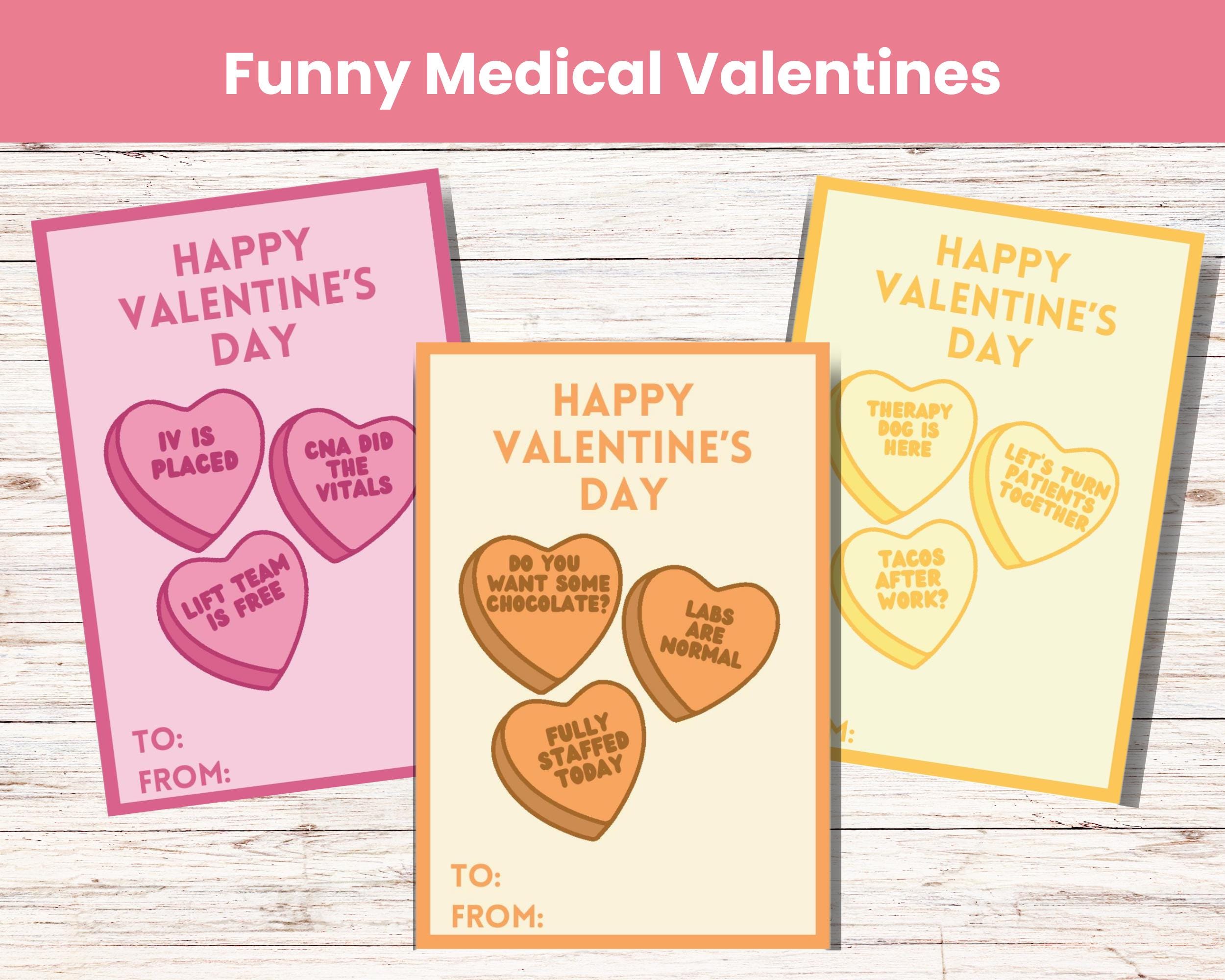 Funny Medical Valentines, Funny Nurse Valentines, CNA, Physican ...