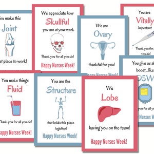 Nurses Week Printable Gift Tags, Nurses Week Funny Medical Cards, Nurse ...