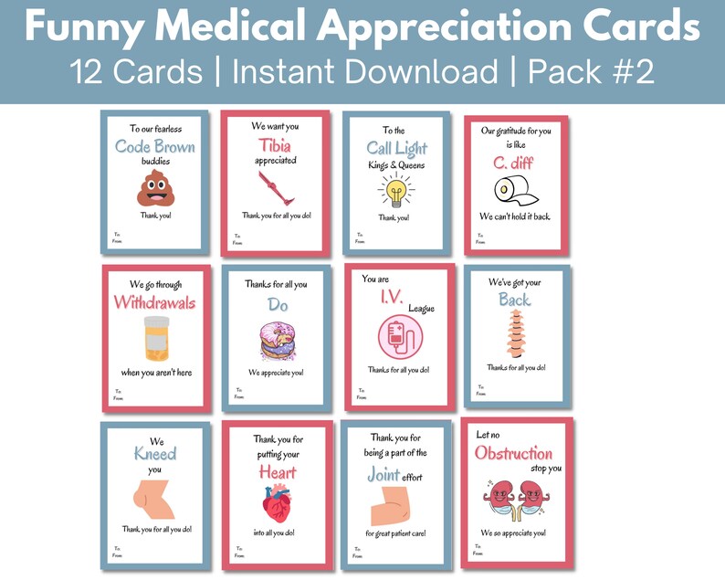 Funny Medical Appreciation Cards for Doctors, Nurses, CNA, PA, NP ...