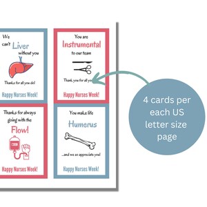 Nurses Week Printable Gift Tags, Nurses Week Funny Medical Cards, Nurse ...