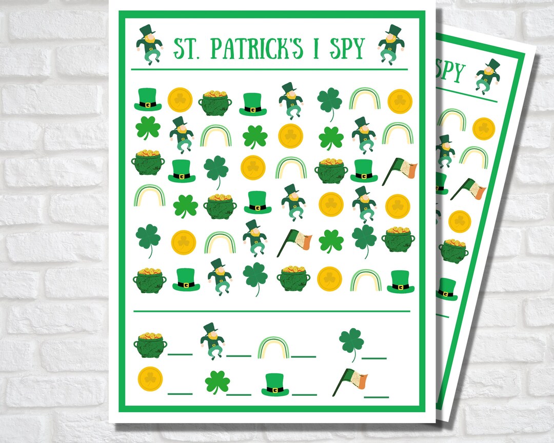 St Patricks Day I Spy Game for Kids | St. Paddys Day Fun Activity ...