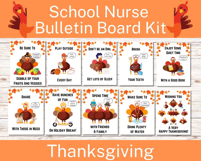 School Nurse Fall Bulletin Board Office Decor for Thanksgiving, School ...