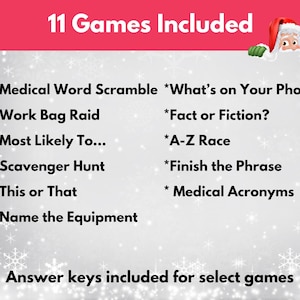 Fun Christmas Medical Game Bundle for Hospital Clinic Staff Parties for ...