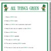 All Things Green Printable St. Patrick's Day Game for Kids | Green Game ...