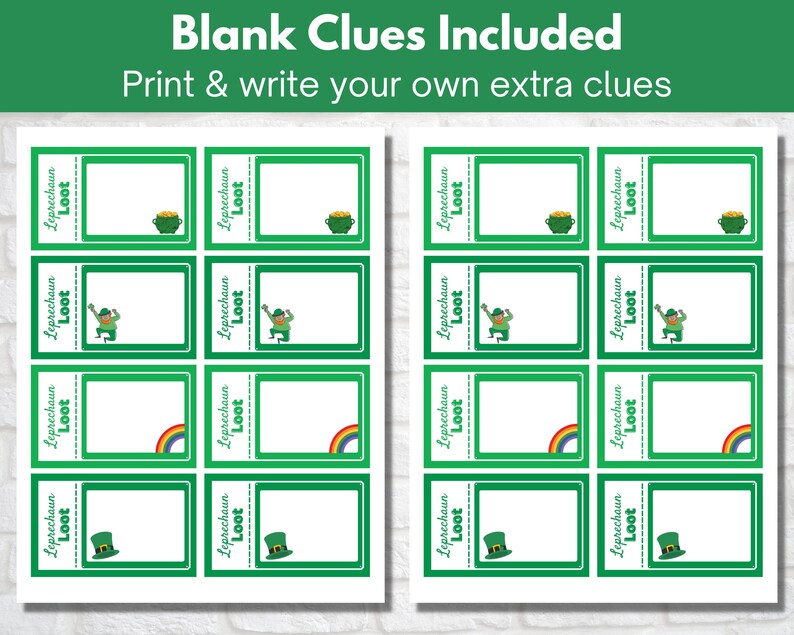 St Patricks Day Scavenger Hunt Clues, St Patricks Day Indoor Treasure ...