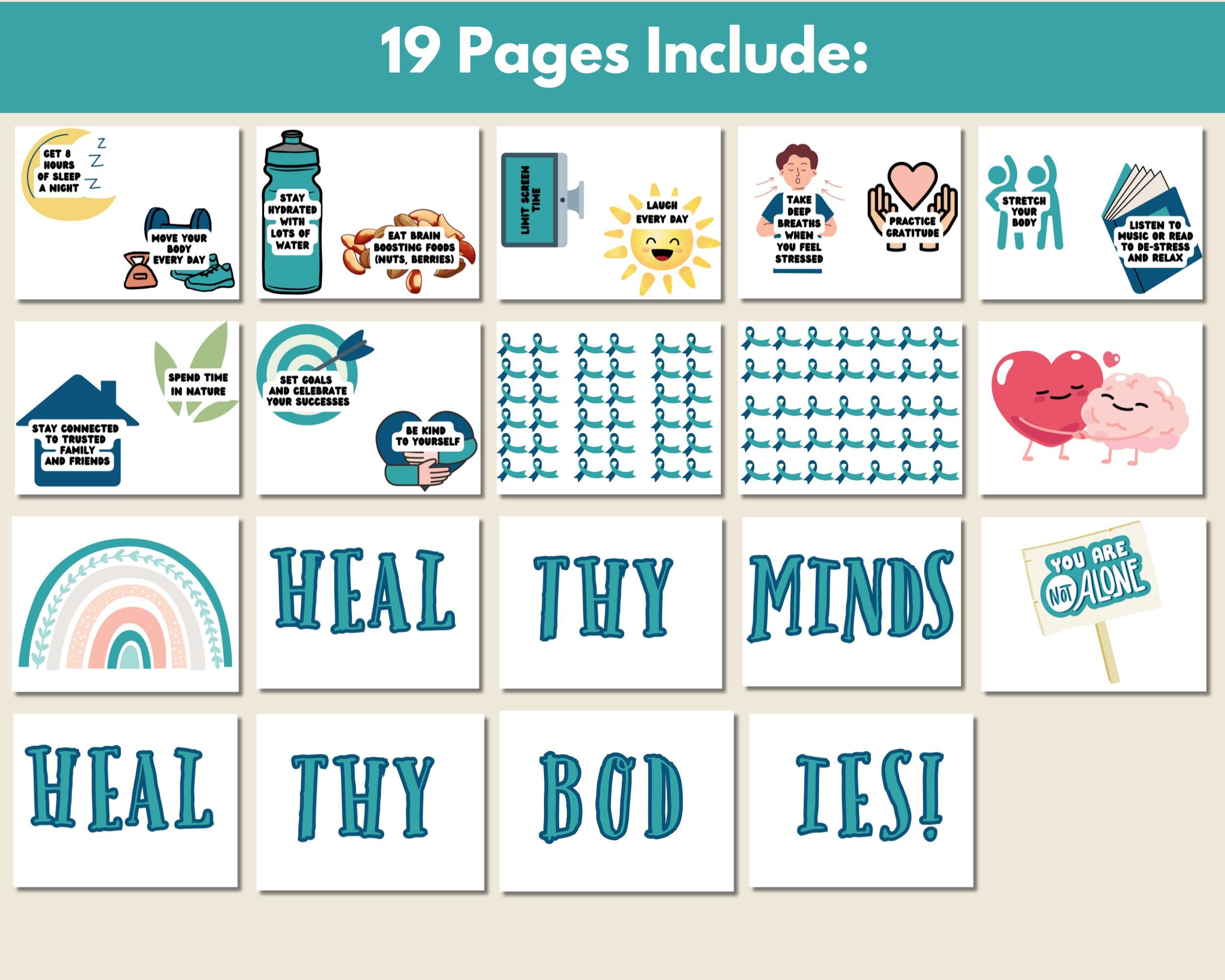 School Nurse Bulletin Board, Mental Health Bulletin Board Kit, School ...