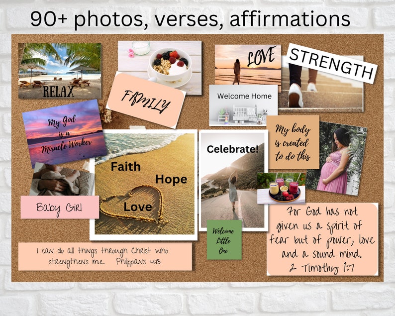 Pregnancy Vision Board Printable Images Pictures & Words - Etsy