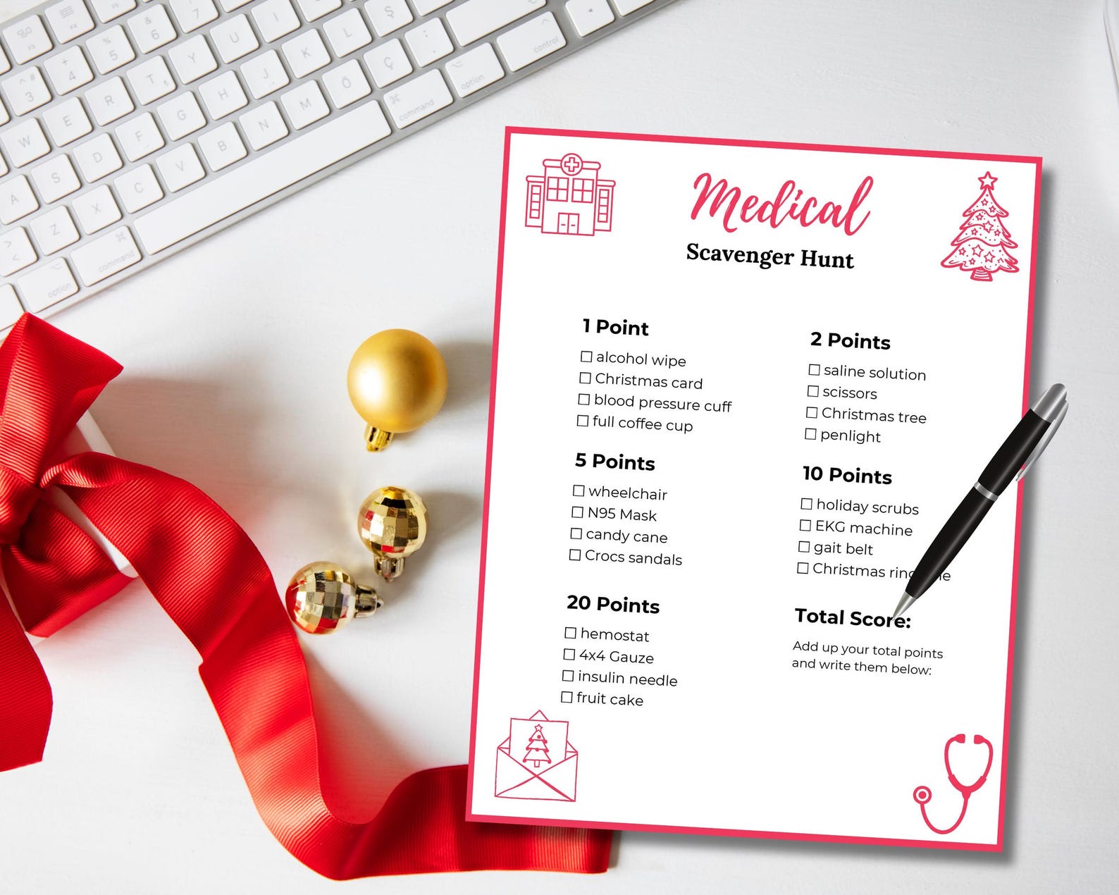 Christmas Medical Scavenger Hunt, Icebreaker Games, Hospital Staff ...