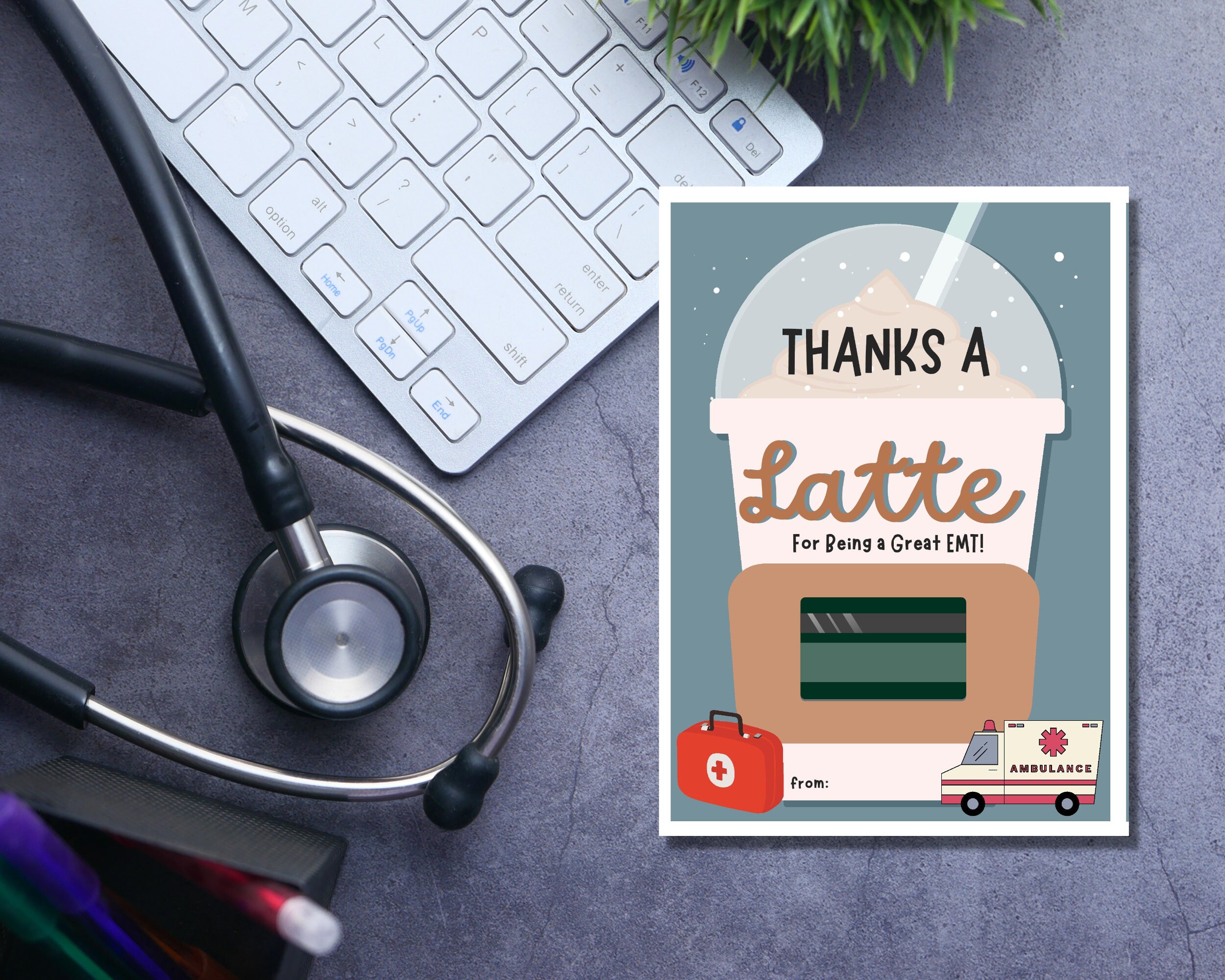 EMT Appreciation Gift, Coffee Gift Card Holder, First Responder ...