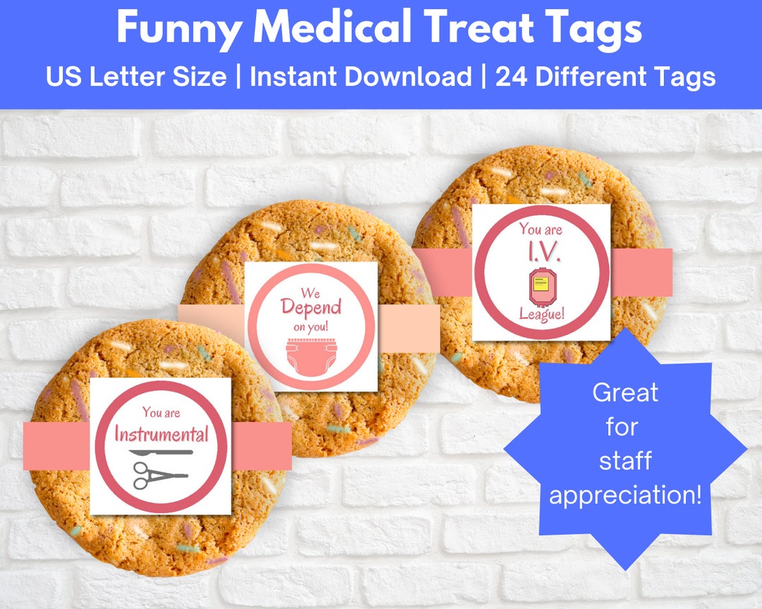Funny Medical Treat Tags for Doctors, Nurses, PA, NP, CNA | Hospital ...