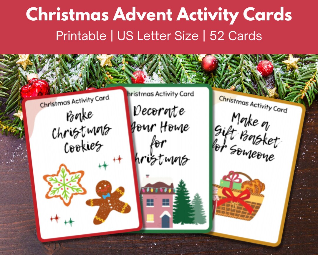 52 Advent Activity Cards, Christmas Countdown Bucket List for Kids ...
