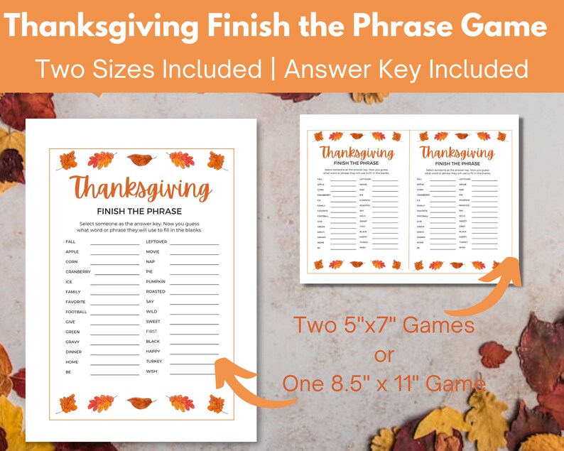 Thanksgiving Game Bundle Scavenger Hunt This or That - Etsy