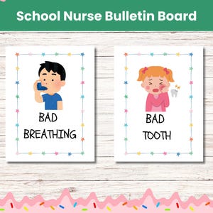 School Nurse Bulletin Board Kit, When to Visit the School Nurse Posters ...