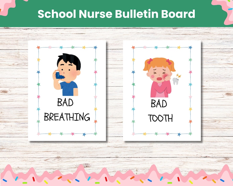 School Nurse Bulletin Board Kit, When to Visit the School Nurse Posters ...