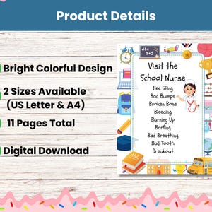 School Nurse Bulletin Board Kit, When to Visit the School Nurse Posters ...