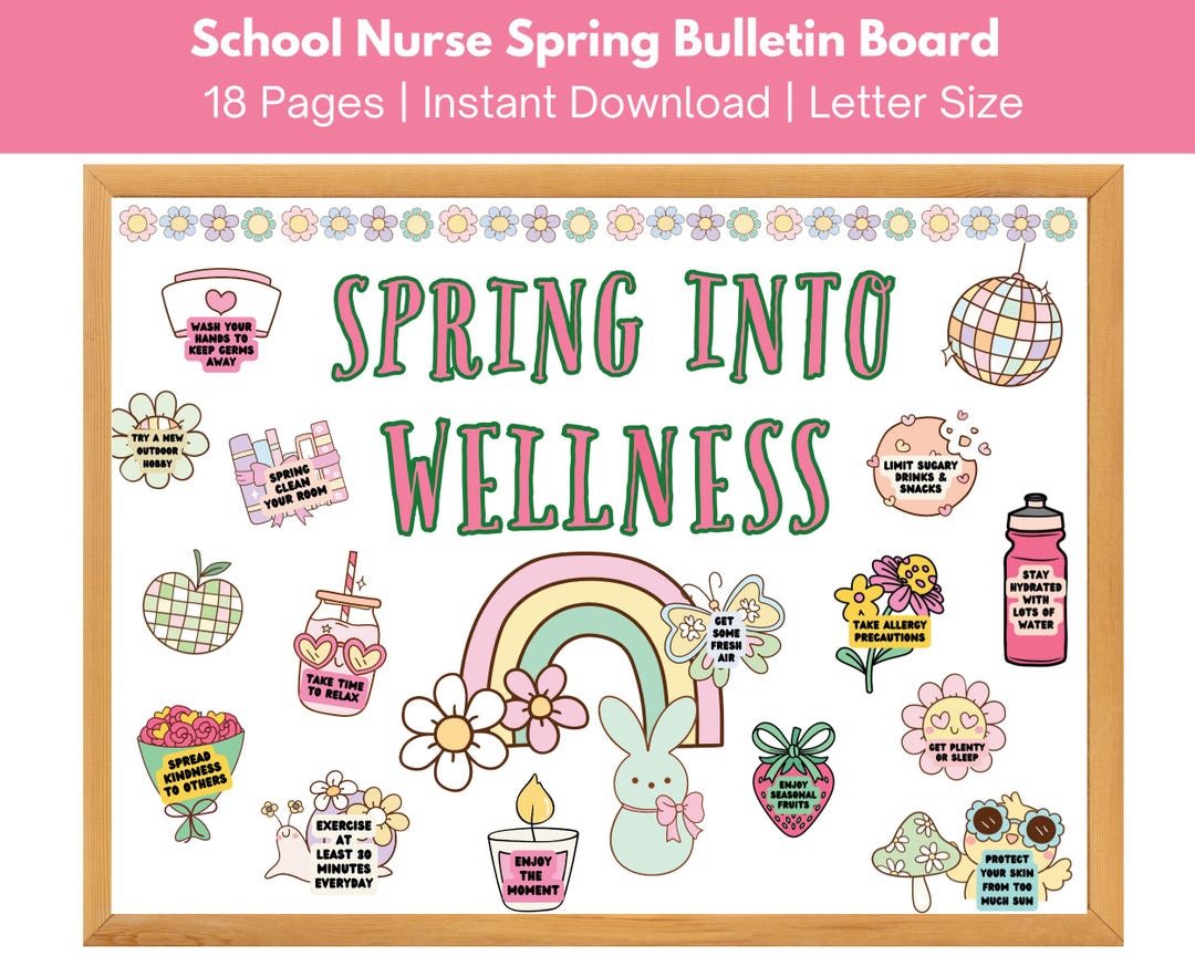 School Nurse Spring Bulletin Board, Teacher Bulletin Board Kit, School ...