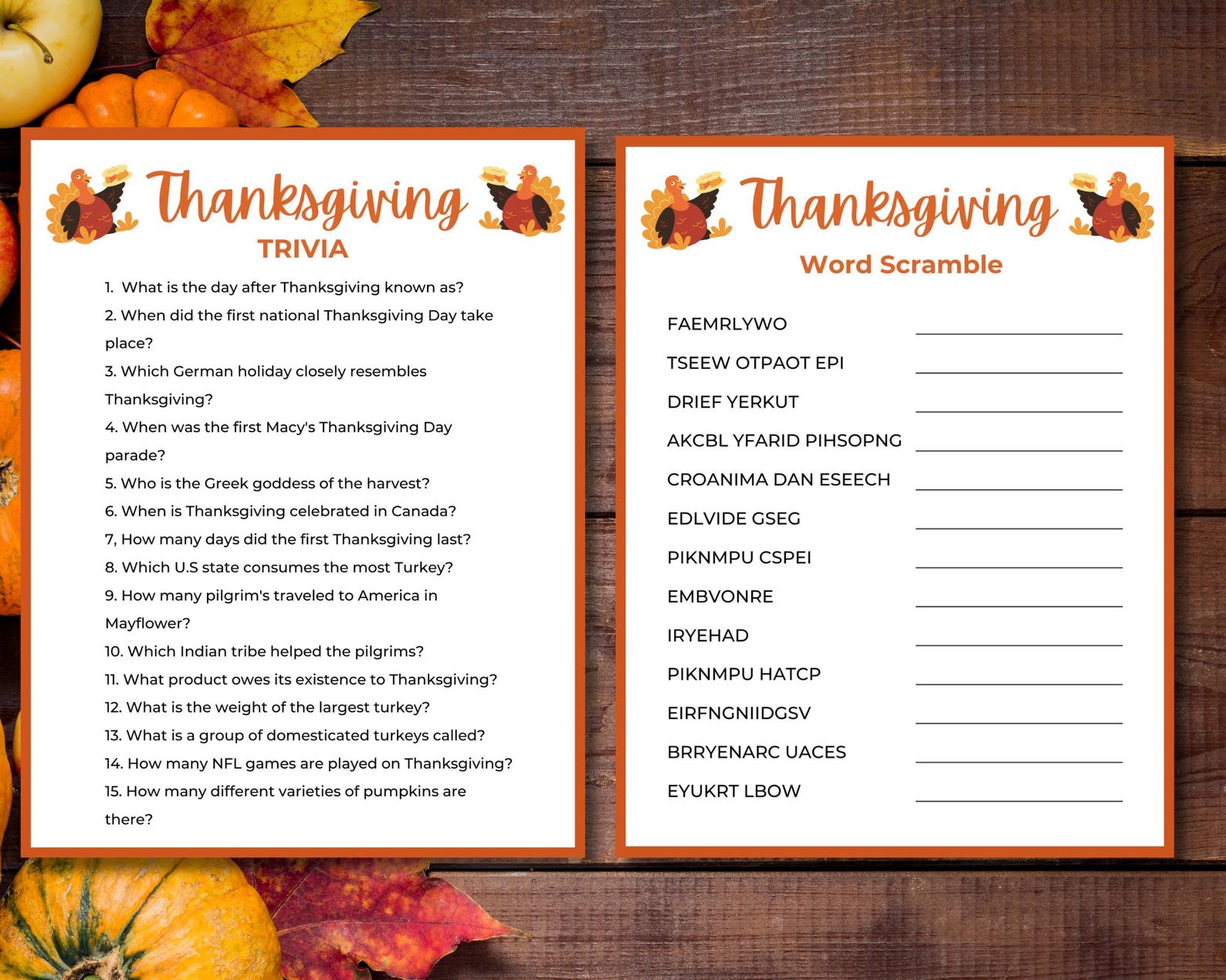 Thanksgiving Game Bundle | Scavenger Hunt | This or That | Finish the ...