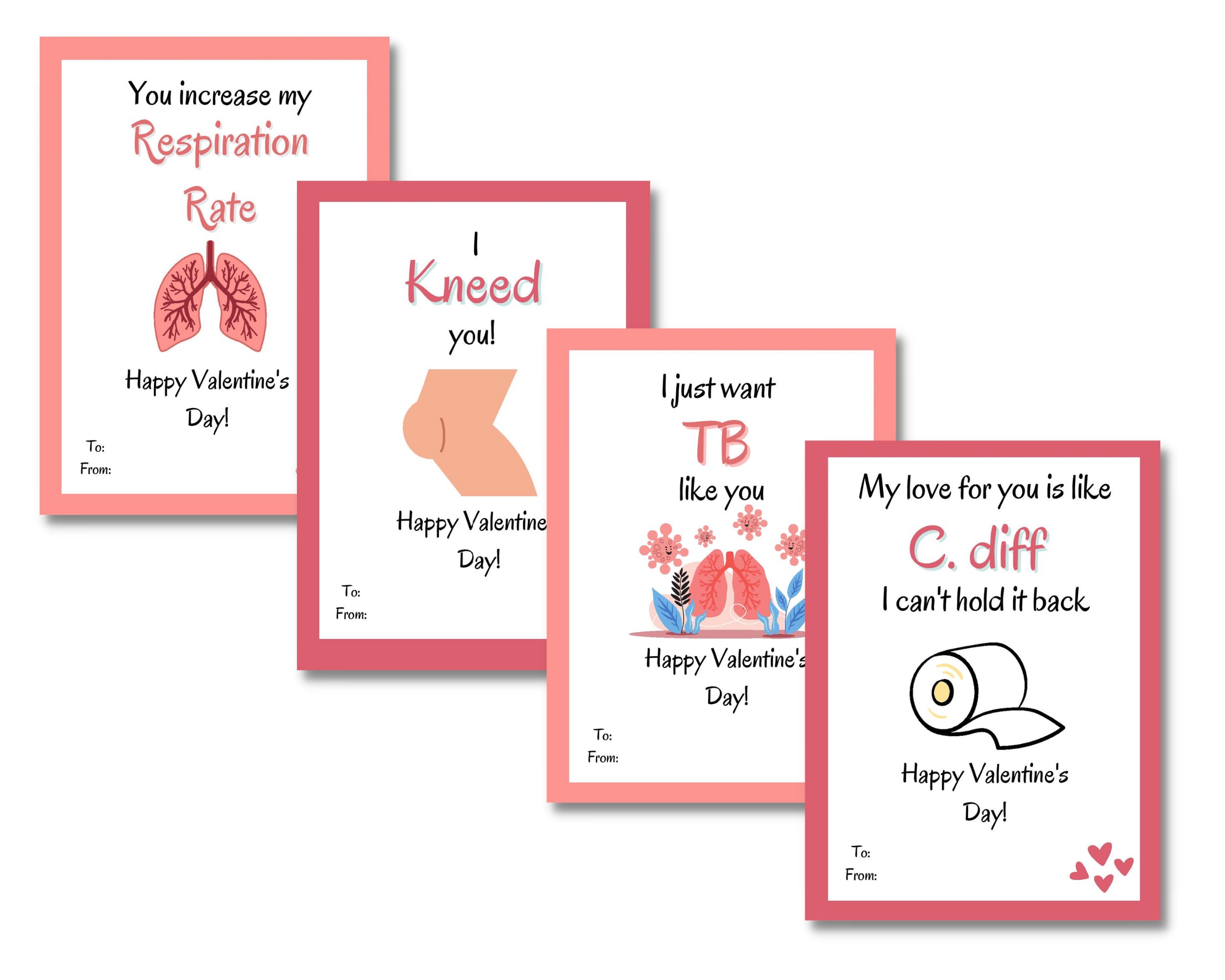 Funny Medical Valentine's Day Cards, 12 Pack for Doctors, Nurses ...