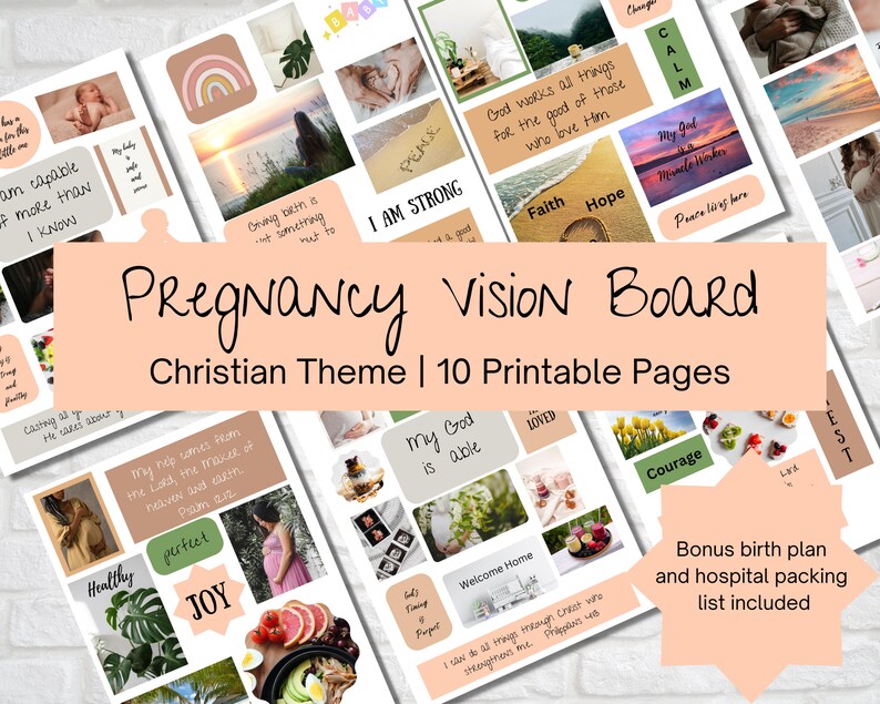 Pregnancy Vision Board Printable Images Pictures & Words - Etsy