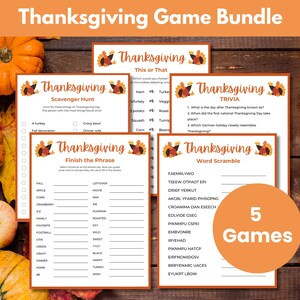 Thanksgiving Game Bundle | Scavenger Hunt | This or That | Finish the ...