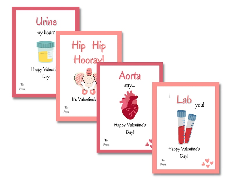 Funny Medical Valentine's Day Cards, 28 Pack for Doctors, Nurses ...