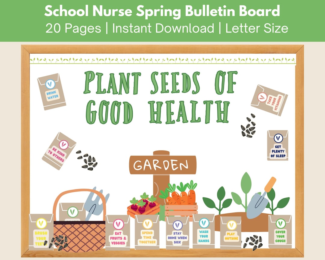 School Nurse Spring Bulletin Board, Teacher Bulletin Board Kit, School ...