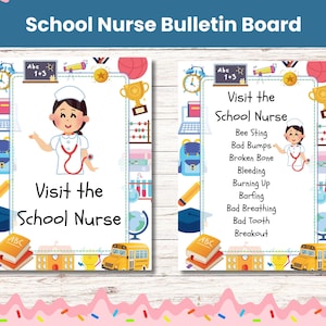 School Nurse Bulletin Board Kit, When to Visit the School Nurse Posters ...