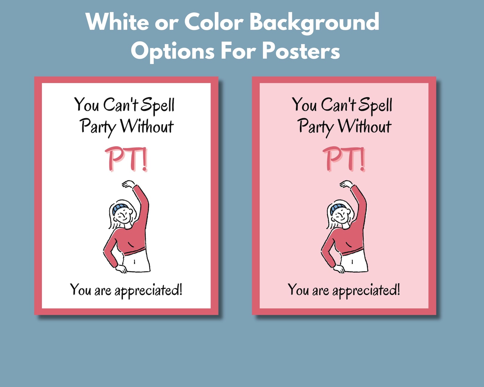 Funny Physical Therapy Cards and Poster Appreciation Bundle, Physical ...