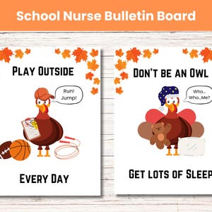 School Nurse Fall Bulletin Board Office Decor for Thanksgiving, School ...