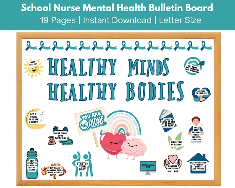 School Nurse Bulletin Board, Mental Health Bulletin Board Kit, School ...