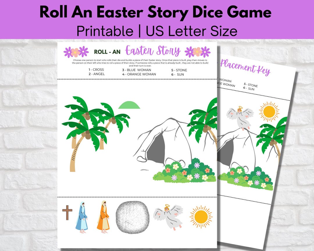 Roll an Easter Story Dice Game for Kids | Easter Sunday Church Activity ...