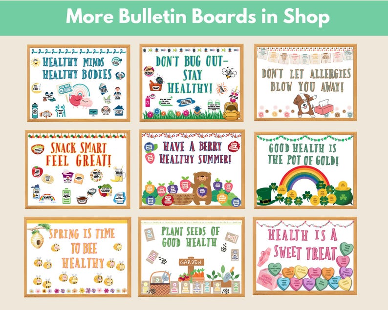 Fall Bulletin Board School Nurse Decor Kit, School Nurse Bulletin Board ...