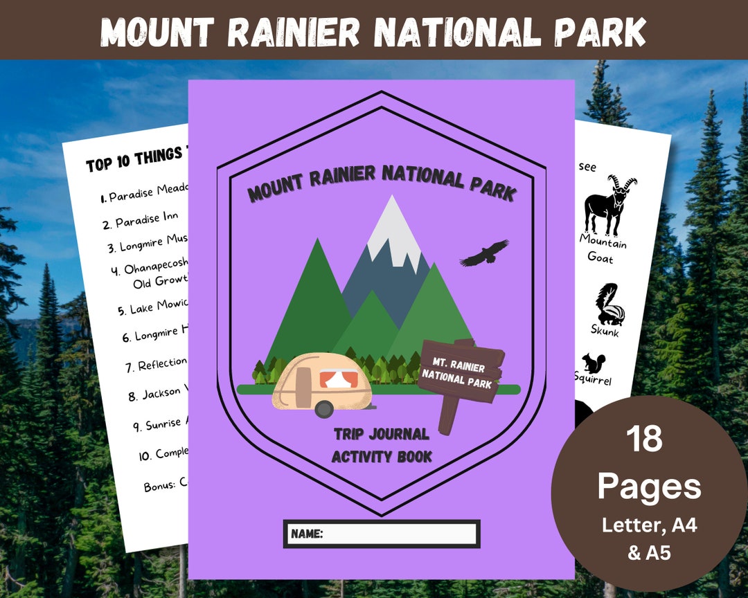 Mount Rainier National Park, Kids Hiking & Camping Adventure Journal ...