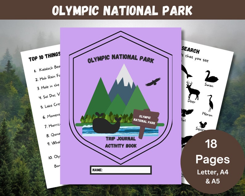 Olympic National Park, Kids Hiking & Camping Adventure Journal, Kids ...