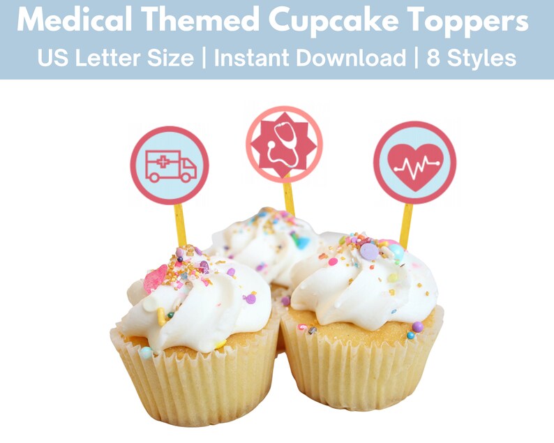 Medical Theme Party Cupcake Toppers or Treat Tags for Doctors - Etsy