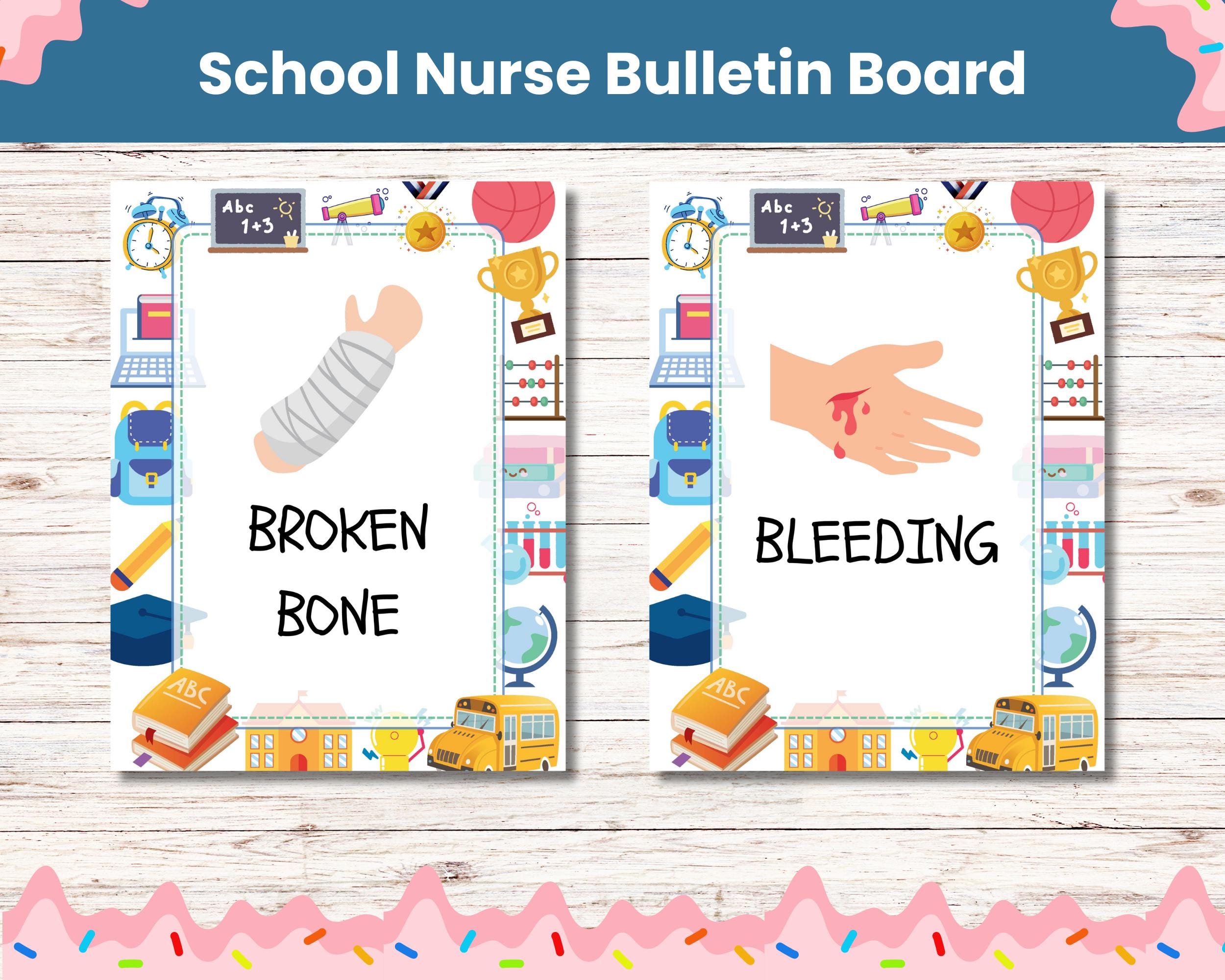School Nurse Bulletin Board Kit, When to Visit the School Nurse Posters ...