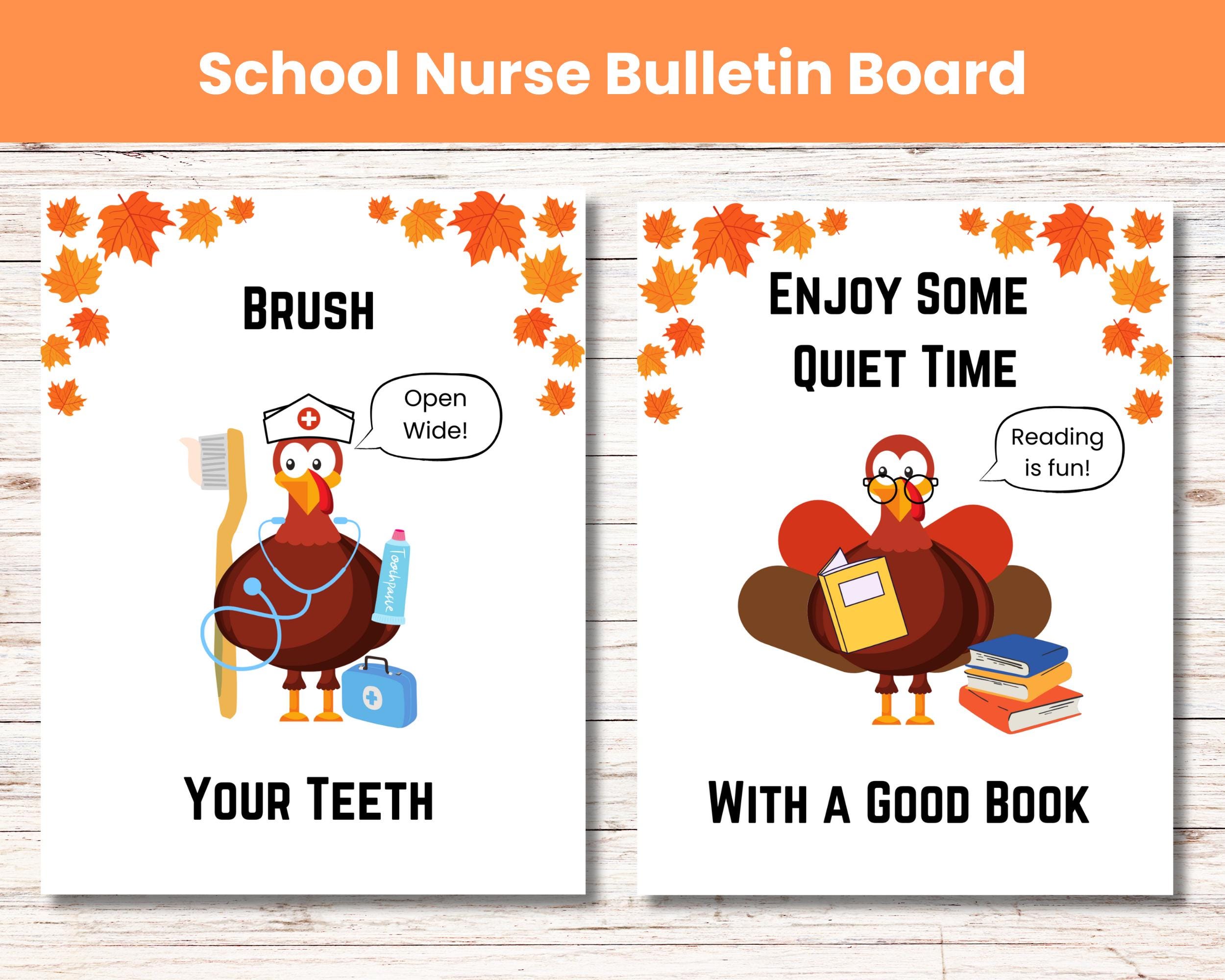 School Nurse Fall Bulletin Board Office Decor for Thanksgiving, School ...