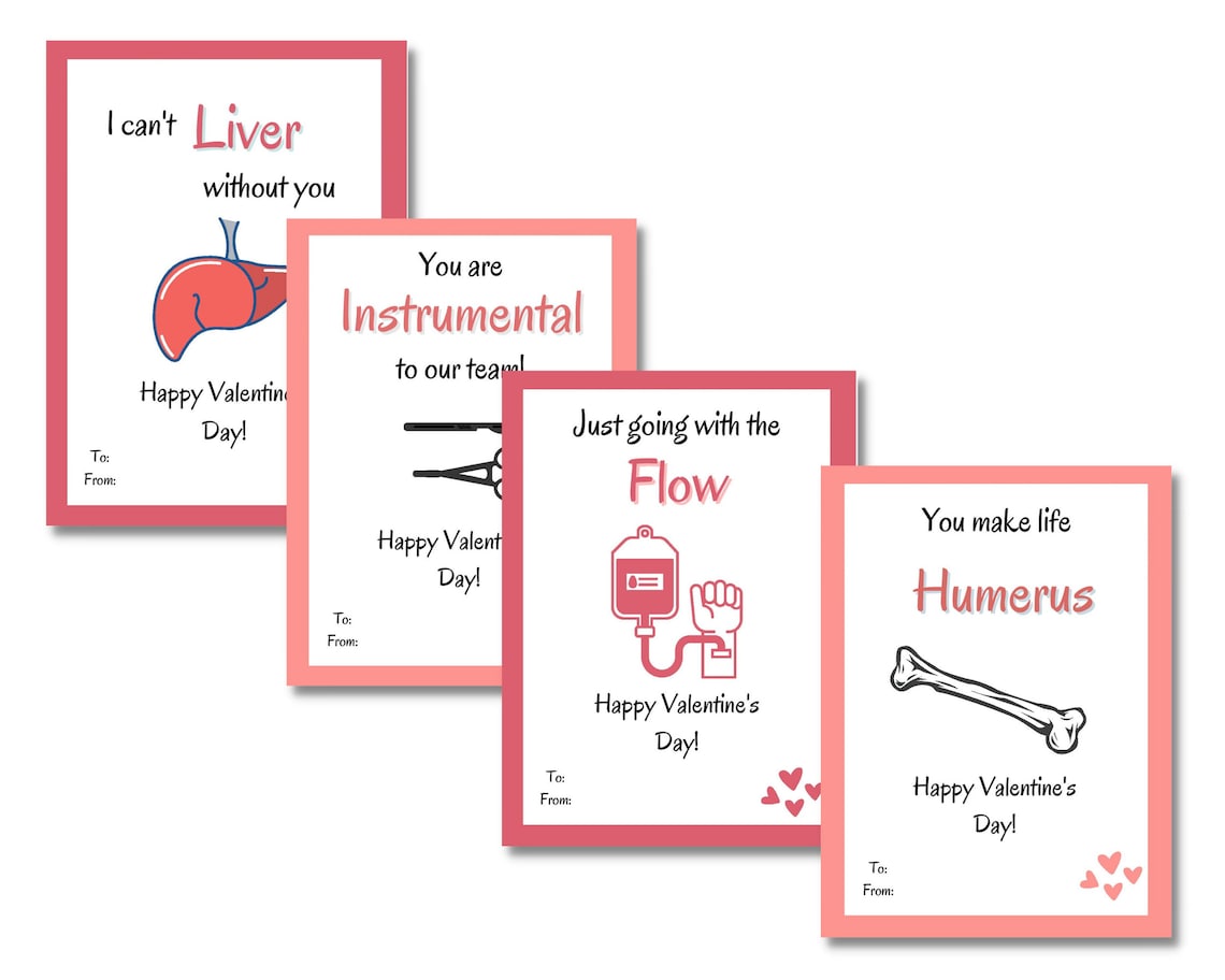 Funny Medical Valentine's Day Cards, 12 Pack for Doctors, Nurses ...