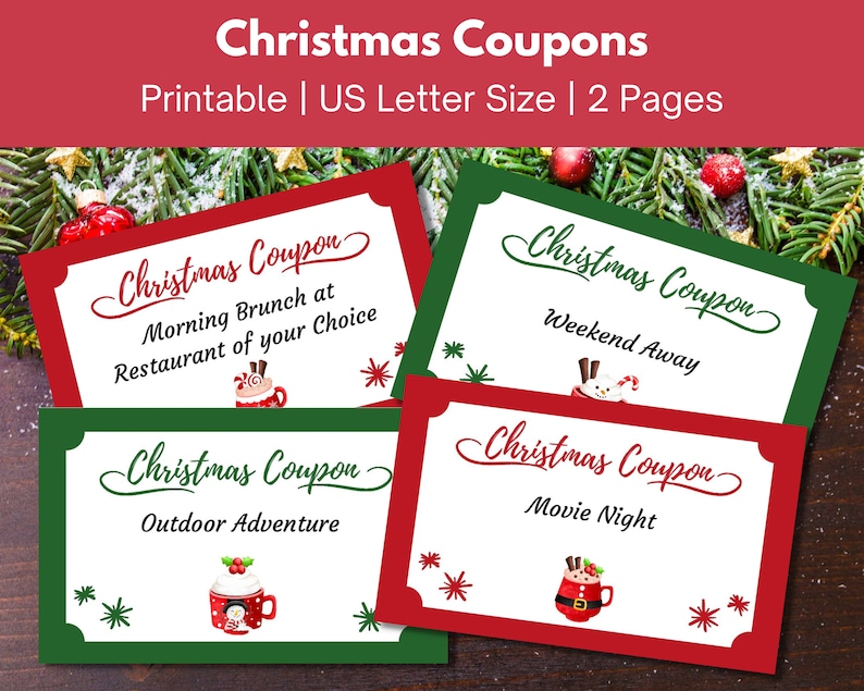 Printable Christmas Coupon Book Gift for Him and Her - Etsy