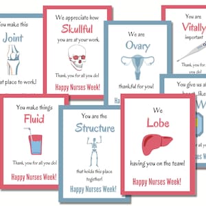 Nurses Week Printable Gift Tags, Nurses Week Funny Medical Cards, Nurse ...