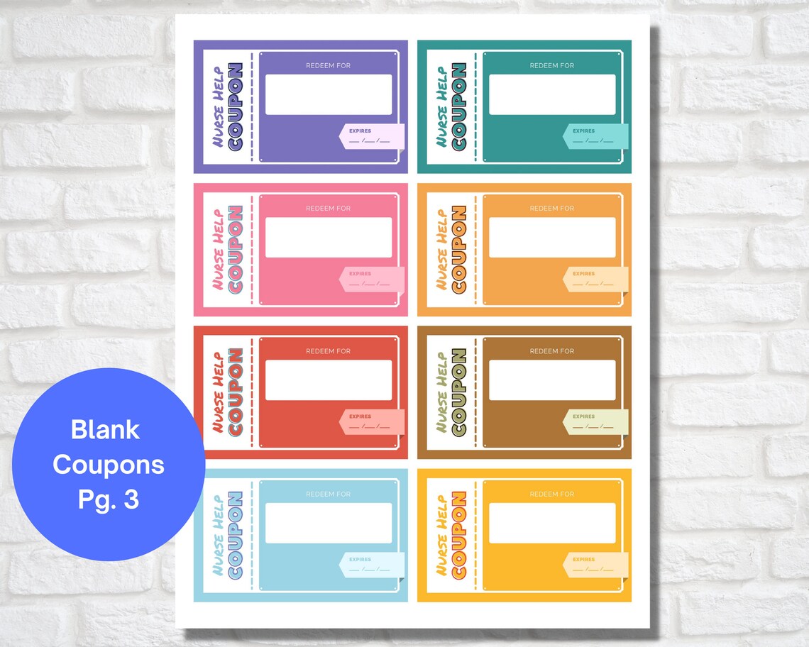 Nurse Printable Coupons, Nurse Support Gift, Nurse Gift, Nurses Week ...