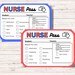 School Nurse Printable Office Pass, Elementary School Nurse Office ...